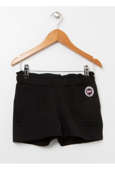 Barbie 22Bs-102 Siyah Standart Fit Baskılı Kız Çocuk Şort