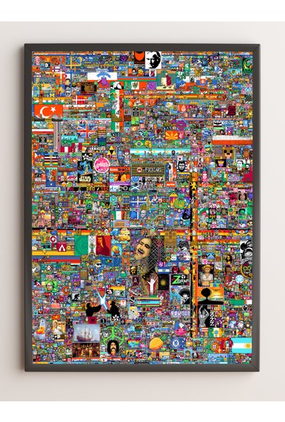 DuoArt Reddit Place Pixel Artwork Poster - Yüksek Çözünürlük Hd Duvar Posteri - Çerçevesiz