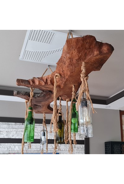 YZC Dekor Kütük Ağaçtan Özel Tasarım Avize