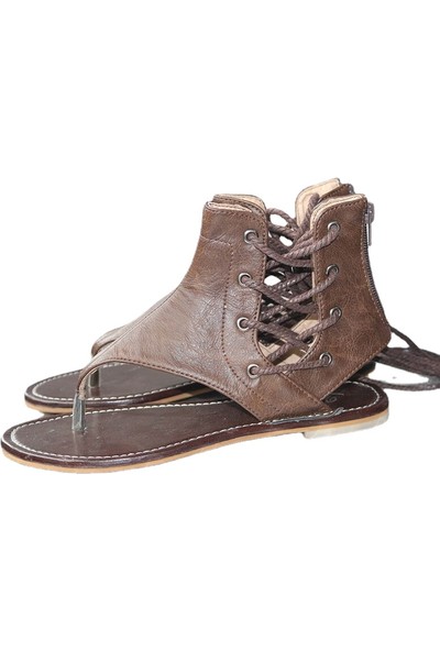 Ayakkabı Kadın Tanga Deri Plaj Ayakkabı Moda Lace Up Geri Fermuar Kadın Ayakkabı Ayakkabı Kadın Tanga Deri Plaj Ayakkabı Moda Lace Up Geri Fermuar Kadın Ayakkabı