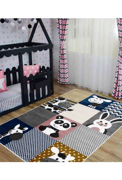 Potamia Martins Kids Krem Gri Çocuk ve Genç Odası Halısı 120 x 170