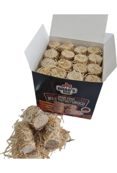 Baba's Bbq Barbekü-Mangal-Ateş Tutuşturucu Ağaç Yünü (32 Adet)