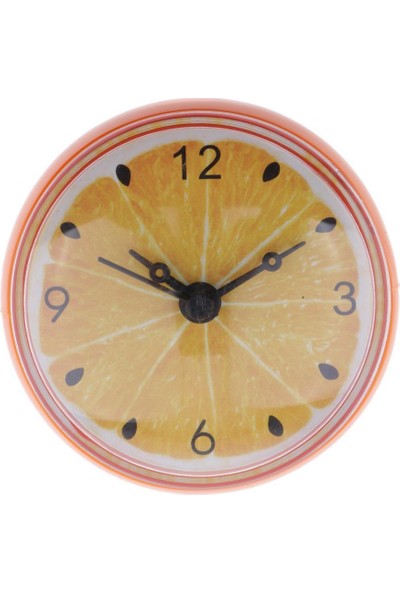 Chasoe Renkli Silikon Su Geçirmez Vantuz Saati Mutfak Banyo Banyo Duş Turuncu