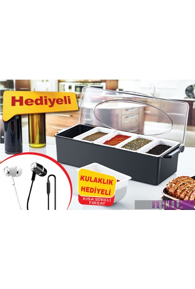 Grimor Life 5 Hazneli Kapaklı Plastik Kahvaltılık