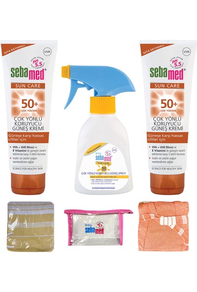 Sebamed Yetişkin Güneş Kremi Spf 50 75 ml x 2 Adet + Baby Sprey Spf 50 200 ml