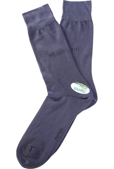 Erkek Antrasit Bambu Düz Uzun Çorap