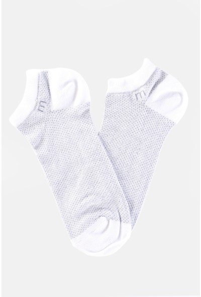 Erkek Beyaz Pamuk Pier Desenli Patik Çorap Erkek Beyaz Pamuk Pier Desenli Patik Çorap