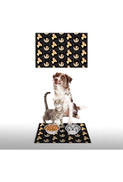 Vagonik Water Food Kedi Köpek Antrasit Dijital Baskılı 35X50 Dekoratif Çok Amaçlı Mama Altlığı Mama Paspası Vagonik Water Food Kedi Köpek Antrasit Dijital Baskılı 35X50 Dekoratif Çok Amaçlı Mama Altlığı Mama Paspası