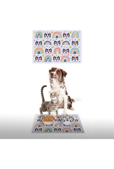 Vagonik Water Food Kedi Köpek Gökkuşağı Dijital Baskılı 35X50 Dekoratif Çok Amaçlı Mama Altlığı Mama Paspası Vagonik Water Food Kedi Köpek Gökkuşağı Dijital Baskılı 35X50 Dekoratif Çok Amaçlı Mama Altlığı Mama Paspası