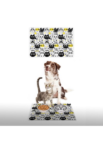 Vagonik Water Food Kedi Köpek Desenli Dijital Baskılı 35X50 Dekoratif Çok Amaçlı Mama Altlığı Mama Paspası Vagonik Water Food Kedi Köpek Desenli Dijital Baskılı 35X50 Dekoratif Çok Amaçlı Mama Altlığı Mama Paspası