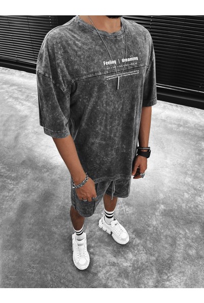 Abluka Online N1 Yıkamalı T-Shirt Antrasit