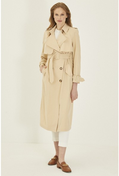 Zühre Beli Kemerli Taş Trençkot 12667