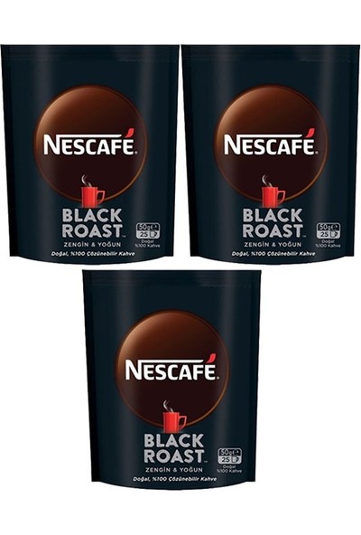 Nescafe Black Roast Kahve 50 gr x 3