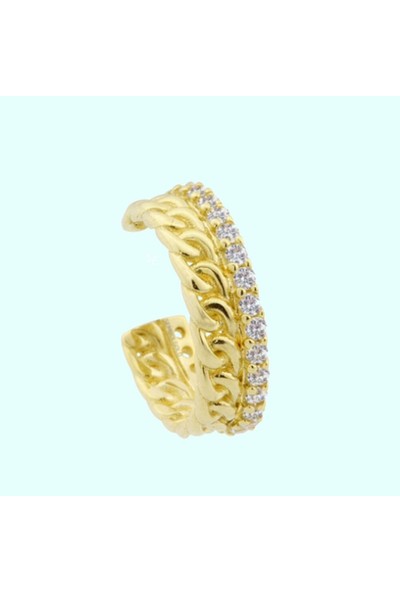 SembolGold Altın Kıkırdak Küpe 14 Ayar Earcuff Taşlı SembolGold Altın Kıkırdak Küpe 14 Ayar Earcuff Taşlı