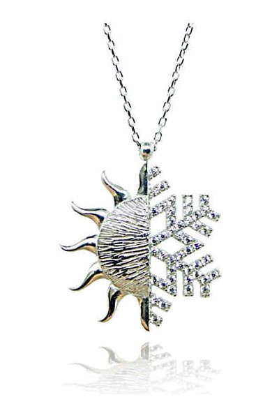 Nikadu Gümüş Güneş Kartanesi Bayan Kolye