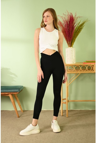 10236-KEMER Detaylı Tayt - Siyah 10236-KEMER Detaylı Tayt - Siyah