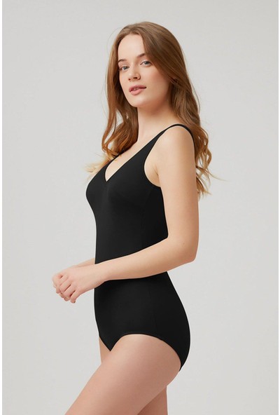 Kom Kadın Rosy Düz Renk Toparlayıcı V Yaka Mayo 1M13MAMY191.008