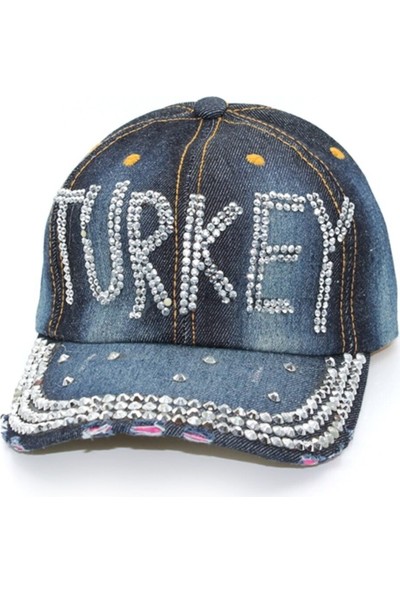 Karadağ Taş Işlemeli Kadın Kot Şapka - CAPTURR001 Karadağ Taş Işlemeli Kadın Kot Şapka - CAPTURR001