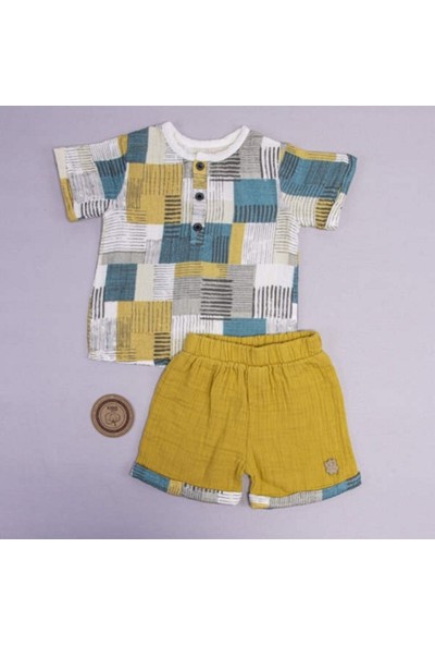 Aydodo Patcwork Muslin Gömlek Takım Aydodo Patcwork Muslin Gömlek Takım