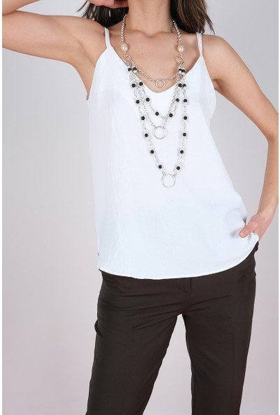 Spazio Libertino Askılı V Yaka Bluz