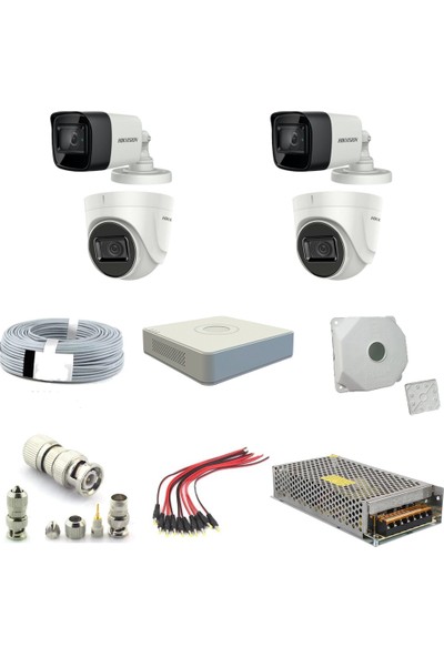 Hıkvısıon 2mp 1080P 4 Adet Fullhd Güvenlik Kamera Seti Hıkvısıon 2mp 1080P 4 Adet Fullhd Güvenlik Kamera Seti