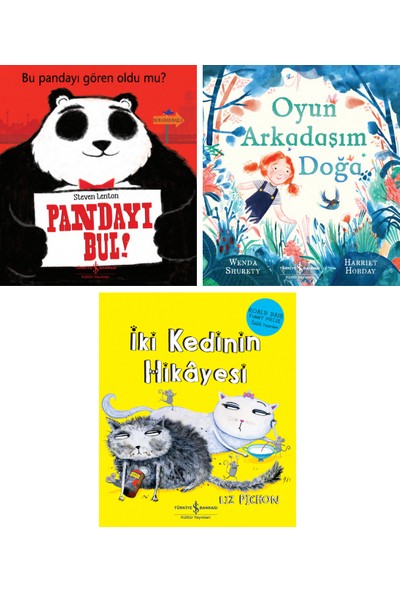 Resimli Çocuk Kitapları 3 Kitap Set Pandayı Bul - Oyun Arkadaşım Doğa - Iki Kedinin Hikayesi