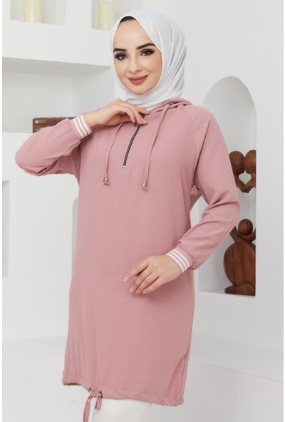 İmaj Butik Önü Fermuar Detaylı Tesettür Tunik/pembe İmaj Butik Önü Fermuar Detaylı Tesettür Tunik/pembe