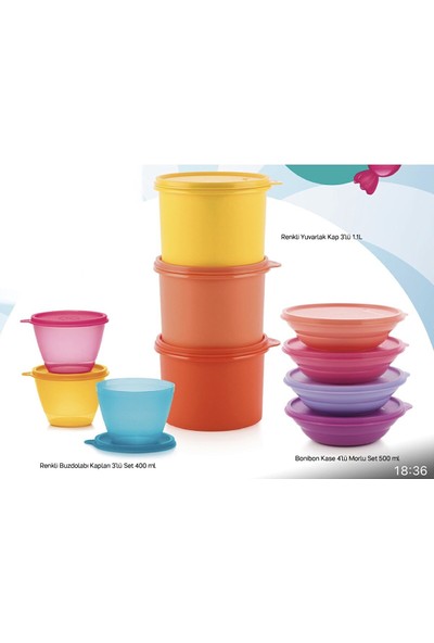 Tupperware Renkli Saklama Kabı 10'lu Set