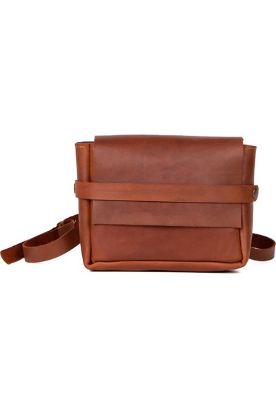 Leyl El Yapımı Hakiki Deri Omuz Çantası Bayan Askılı Postacı Çanta