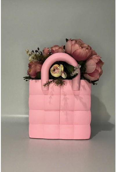 Apricity Dekoratif Renkli Beton Çanta Vazo 25CM - B.pembe Apricity Dekoratif Renkli Beton Çanta Vazo 25CM - B.pembe