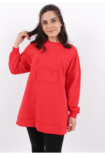 Ikoll 26702 Kadın Gofre Baskılı S-Shırt