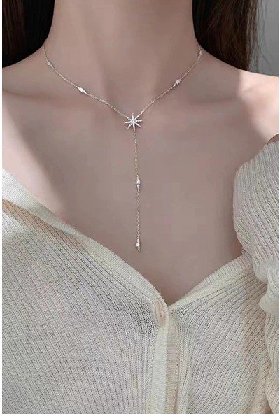 Dumledo Kuzey Yıldızı Kolye & Küpe Set | 925 Ayar Gümüş