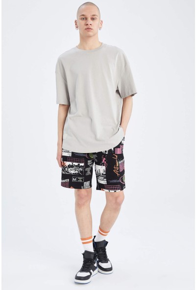 DeFacto Coool Regular Fit Baskılı Cep Detaylı ŞORT W6430AZ22SM DeFacto Coool Regular Fit Baskılı Cep Detaylı ŞORT W6430AZ22SM