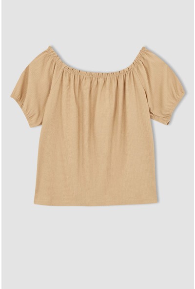 DeFacto Slim Fit Carmen Yaka Kısa Kollu BLUZ Y3048AZ22SM DeFacto Slim Fit Carmen Yaka Kısa Kollu BLUZ Y3048AZ22SM