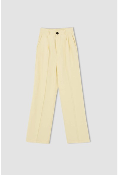 Geniş Paça Yüksek Bel Cepli Viskon PANTOLON W9754AZ22SM
