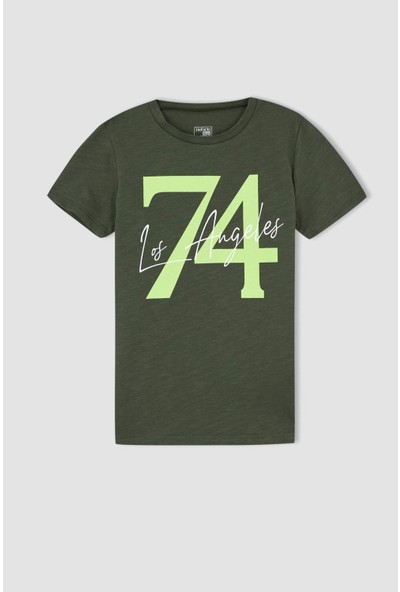 DeFacto Erkek Çocuk Yazı Baskılı Kısa Kollu TIŞÖRT T7108A622SP