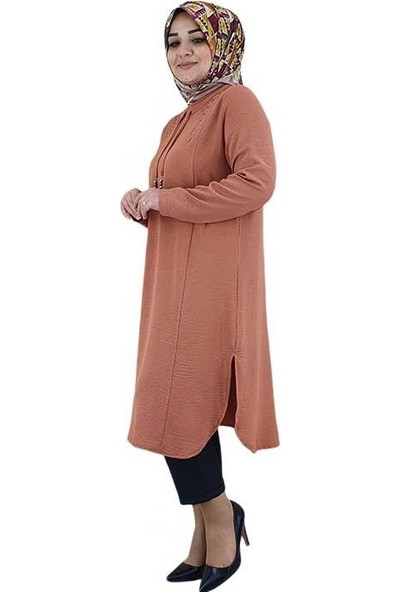 Pys Giyim Kadın Yakası Biye ve Aksesuarlı Tesettür Tunik