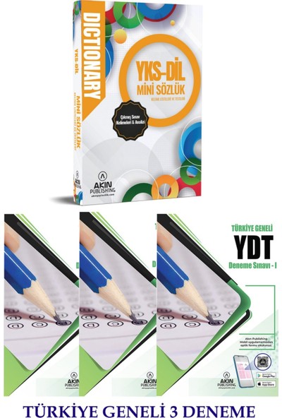 Akın Dil Yks-Dil Mini Sözlük Kelime Listeleri ve Testler + Türkiye Geneli YDT 3 ‘lü Deneme Seti Akın Dil Yks-Dil Mini Sözlük Kelime Listeleri ve Testler + Türkiye Geneli YDT 3 ‘lü Deneme Seti