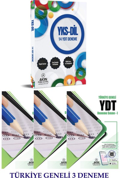 Akın Dil YKS-Dil 14 YDT Deneme + Türkiye Geneli 3’lü YDT Seti
