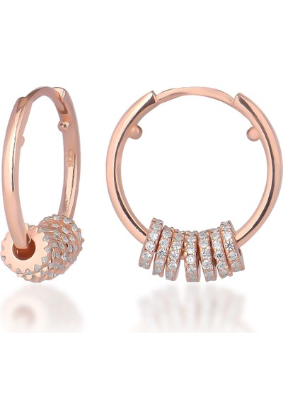 Mooije Silver Taşlı Halka Gold Gümüş Küpe Mooije Silver Taşlı Halka Gold Gümüş Küpe