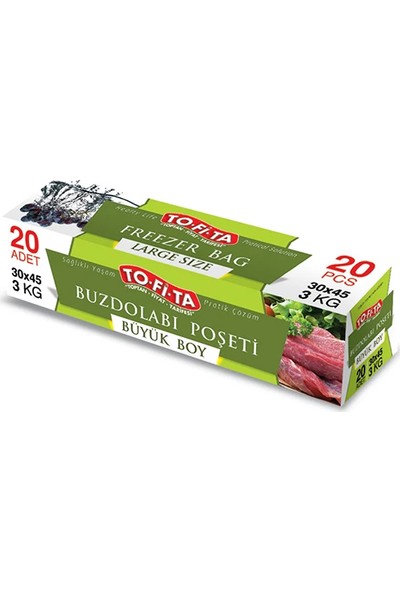 To-Fi-Ta Büyük Boy Buzdolabi Poşeti 20LI (10 ADET)869 To-Fi-Ta Büyük Boy Buzdolabi Poşeti 20LI (10 ADET)869