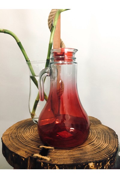 1250 ml Kapaklı Renkli Cam Sürahi