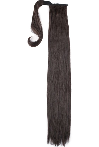 Bağlamalı Düz At Kuyruğu - Kahverengi