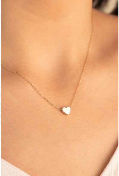 Tiny Star Design Kadın Altın Renk Kalp Kolye Tiny Star Design Kadın Altın Renk Kalp Kolye