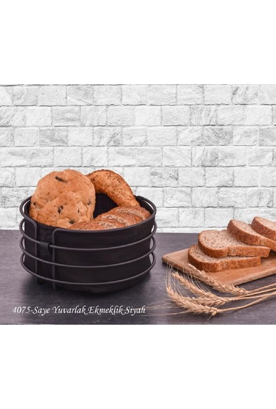 Kitchen Store Metal Ekmeklik Siyah Şeritli Siyah Kumaş Yuvarlak Ekmek Sepeti Kitchen Store Metal Ekmeklik Siyah Şeritli Siyah Kumaş Yuvarlak Ekmek Sepeti