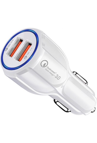 Teknohane 3.0 Qualcomm 2 USB Hızlı Araç Şarjı Cihazı Çakmaklık 6 Amper