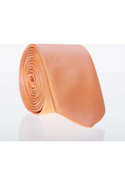 Gaffy Turuncu Slim Fit Düz Renk Dokuma Kravat