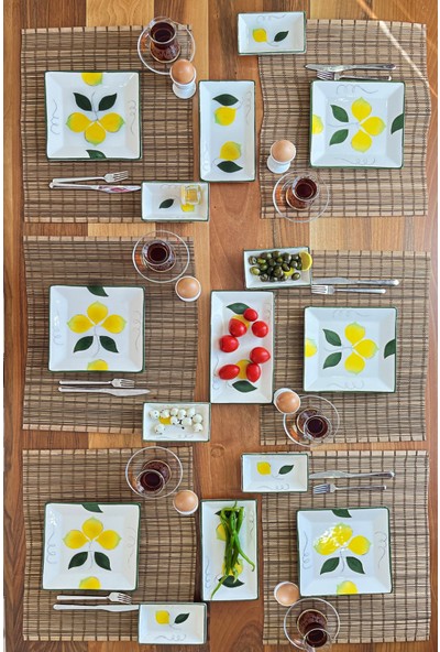 Şura Mutfak 15 Parça Kahvaltı Seti | 6 Kişilik Kahvaltı Seti | Limon Desenli Şura Mutfak 15 Parça Kahvaltı Seti | 6 Kişilik Kahvaltı Seti | Limon Desenli