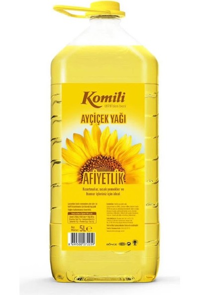 Komili Ayçiçek Yağı 5 Lt Komili Ayçiçek Yağı 5 Lt