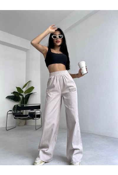 Pubblica Black Fashion Baskılı Bol Paça Pantalon